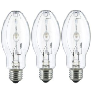 (3 pack) mh100/u/med 100w metal halide bulb ed17 medium base clear