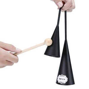 agogo bell, two tone, traditional latin percussion instrument with wooden stick