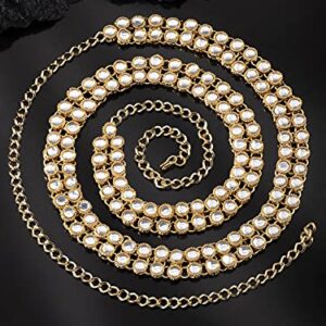 Aheli Tradional Ethnic Kundan Waist Chain Kamar Patta Belly Chain Indian Jewelry for Women