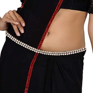 Aheli Tradional Ethnic Kundan Waist Chain Kamar Patta Belly Chain Indian Jewelry for Women