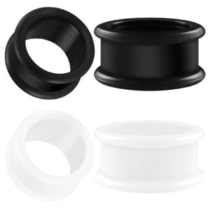 big gauges 2 pairs silicone 3 4 inch 20mm black white double flared saddle piercing jewelry ear flesh tunnel stretcher lobe plugs bg2896