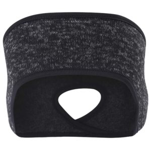 women’s ponytail headband ear warmer head wrap yoga hair band running sweatband (bigger-black)