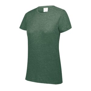 augusta sportswear womens tri-blend t-shirt short sleeve, dark green heather, large