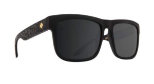 spy optic discord sunglasses matte black leopard w/happy grey green silver flash lens + sticker