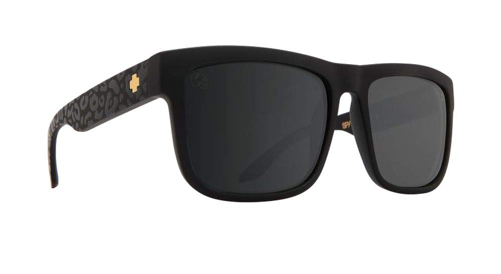 Spy Optic Discord Sunglasses Matte Black Leopard w/Happy Grey Green Silver Flash Lens + Sticker