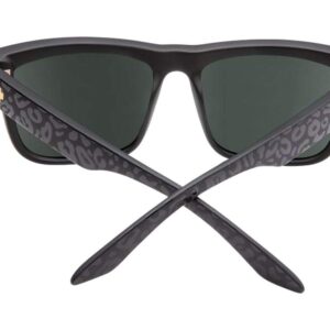 Spy Optic Discord Sunglasses Matte Black Leopard w/Happy Grey Green Silver Flash Lens + Sticker