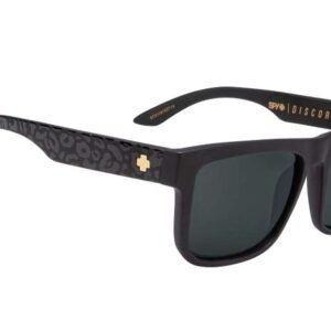 Spy Optic Discord Sunglasses Matte Black Leopard w/Happy Grey Green Silver Flash Lens + Sticker