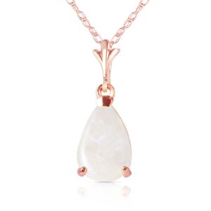 Galaxy Gold GG 14k 16" Solid Rose Gold Drop Pendant Necklace with Pear Shape 0.77 Carat Natural Vibrant Opal