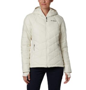 columbia women's standard heavenly hooded jacket, chalk, medium