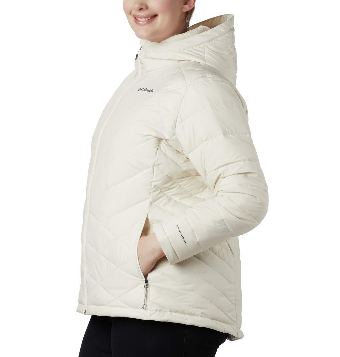 Columbia Women's Standard Heavenly Hooded Jacket, Chalk, Medium