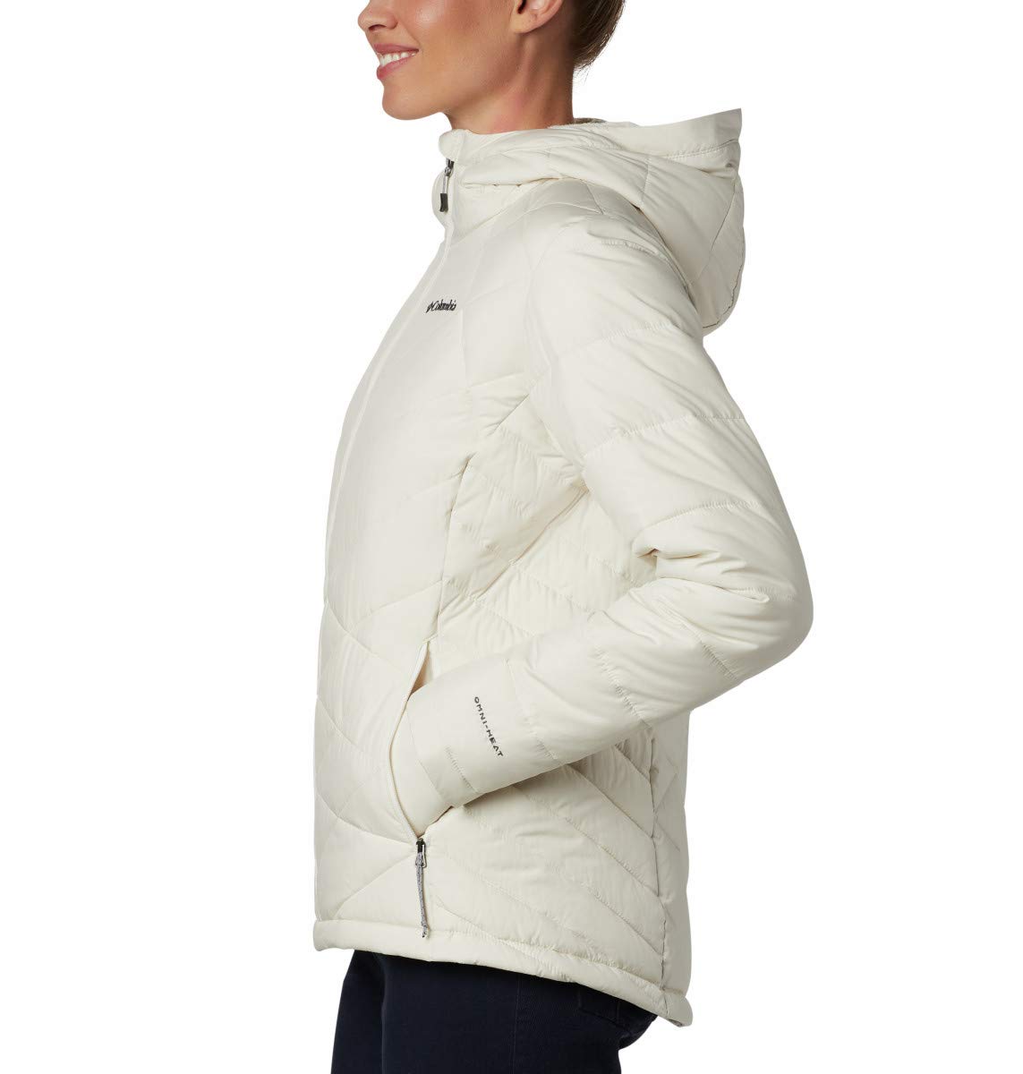 Columbia Women's Standard Heavenly Hooded Jacket, Chalk, Medium