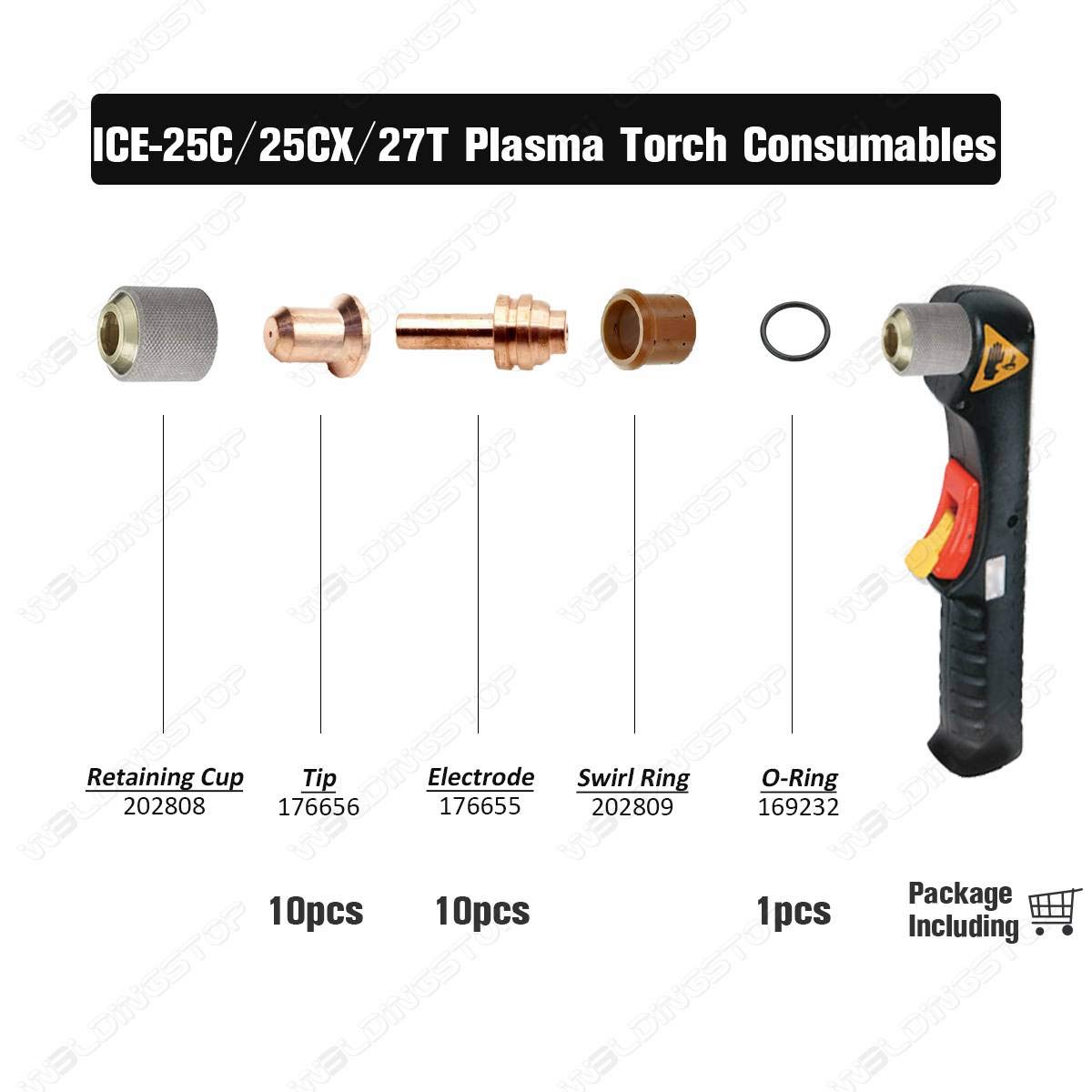 176655 176656 O-Ring 169232 for Miller Spectrum 375 X-treme Plasma Cutter ICE-25C ICE-27C Torch