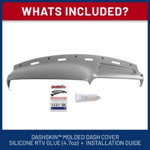 DashSkin Molded Dash Cover Compatible with 1997 Dodge Ram 1500/2500/3500 in Mist Grey - Easy Cracked Dashboard Fix - Made in America