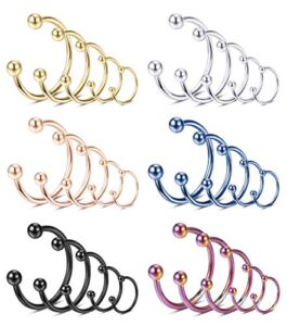 orazio 30pcs 16g nose septum horseshoe rings stainless steel circular barbell cartilage tragus helix eyebrow lip labret nipple ear piercing body jewelry 6mm 8mm 10mm 12mm 14mm