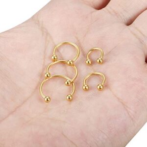 ORAZIO 30PCS 16G Nose Septum Horseshoe Rings Stainless Steel Circular Barbell Cartilage Tragus Helix Eyebrow Lip Labret Nipple Ear Piercing Body Jewelry 6mm 8mm 10mm 12mm 14mm