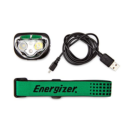 Energizer Vision LED Rechargeable Headlamp, Water Resistant Bright LED Headlamp for Outdoors, Camping Gear and Hurricane Supplies, includes USB Charging Cable, Pack of 1