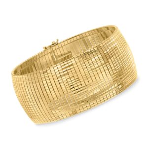 ross-simons italian 18kt gold over sterling diamond-cut and polished omega bracelet. 8 inches