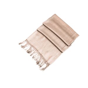 Sakkas Large Soft Silky Pashmina Shawl Wrap Scarf in Solid Colors - Clay