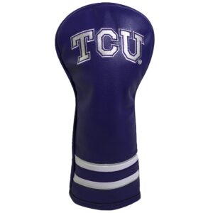 team golf ncaa tcu horned frogs vintage driver head cover vintage driver golf club headcover, form fitting design, retro design & superb embroidery