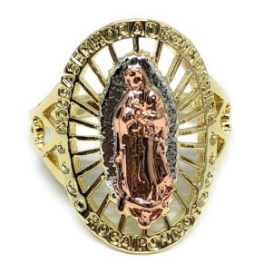 fran & co. gold plated women's tri-color virgin mary ring virgen de guadalupe anillo (6)