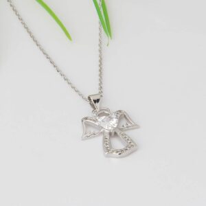 WUSUANED Guardian Angel Pendant Necklace Zircon Heart Jewelry for Women (guardian angel necklace)