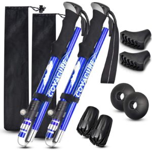 covacure trekking poles collapsible hiking poles - aluminum alloy 7075 trekking sticks with quick lock system, telescopic, collapsible, ultralight for hiking, camping