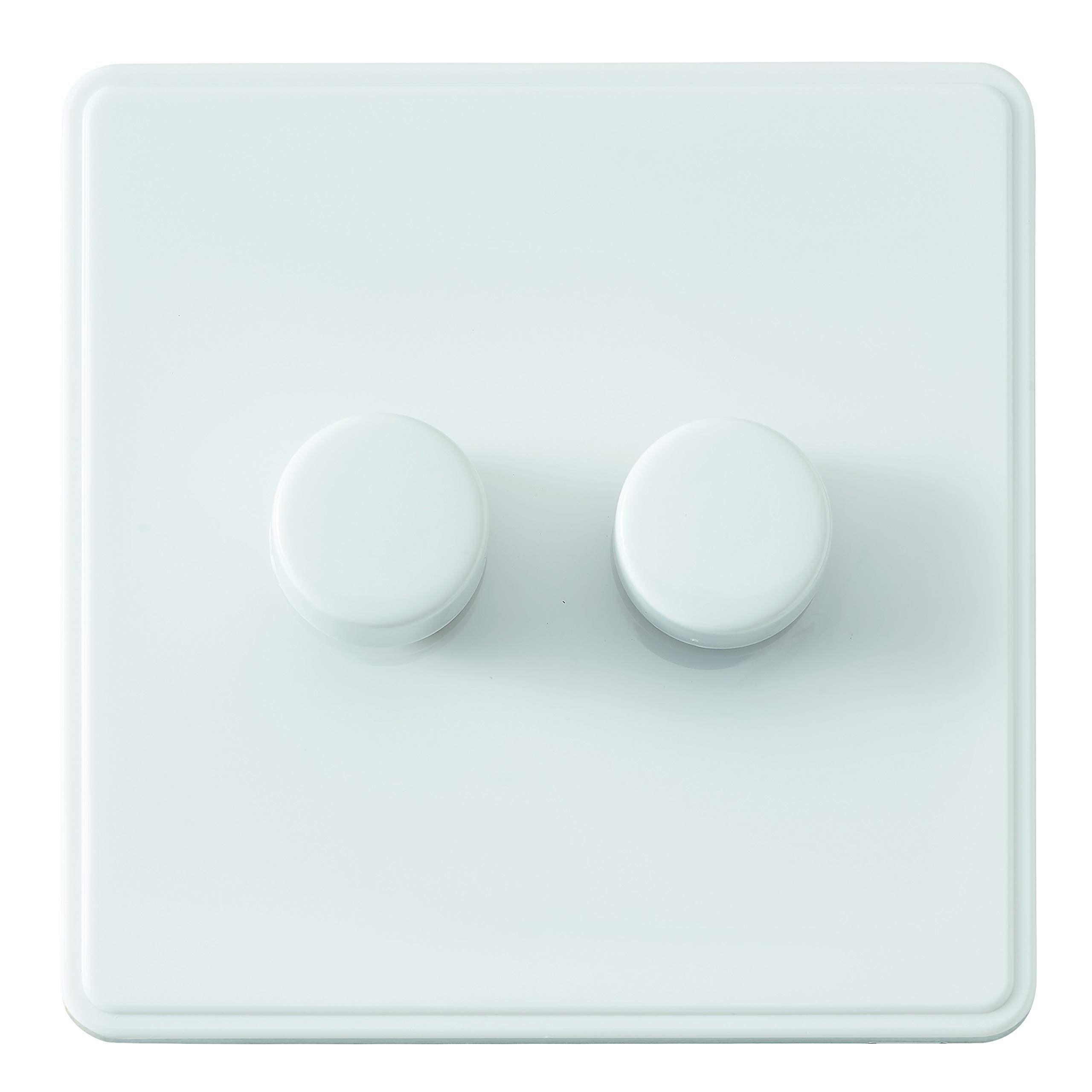 MK Dimensions 1 Gang Double 2 Way Dimmer White Synthetic Finish Frontplate