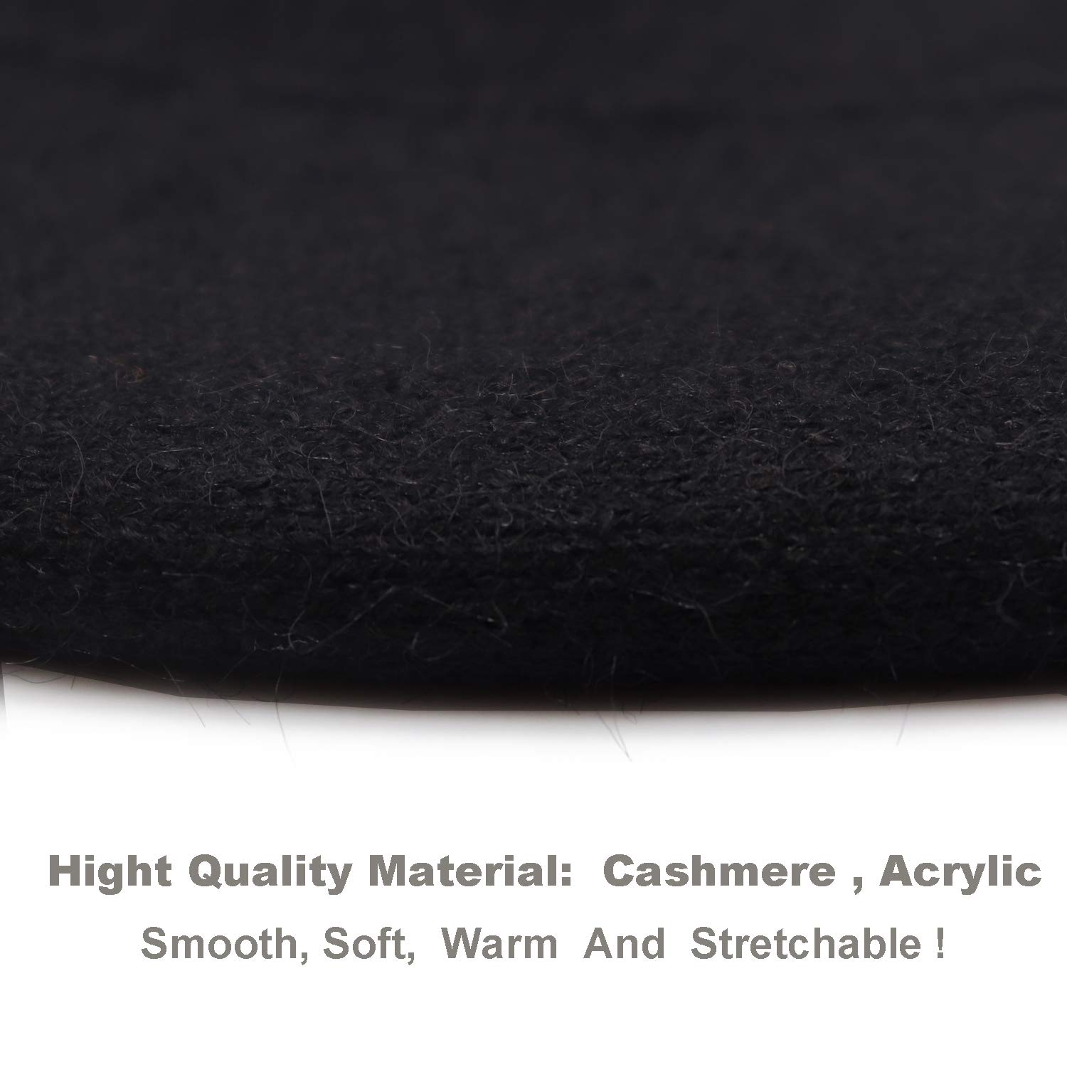 French Beret Hat,Reversible Solid Color Cashmere Beret Cap for Womens Girls Lady Adults (Black)…