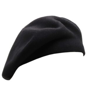 french beret hat,reversible solid color cashmere beret cap for womens girls lady adults (black)…