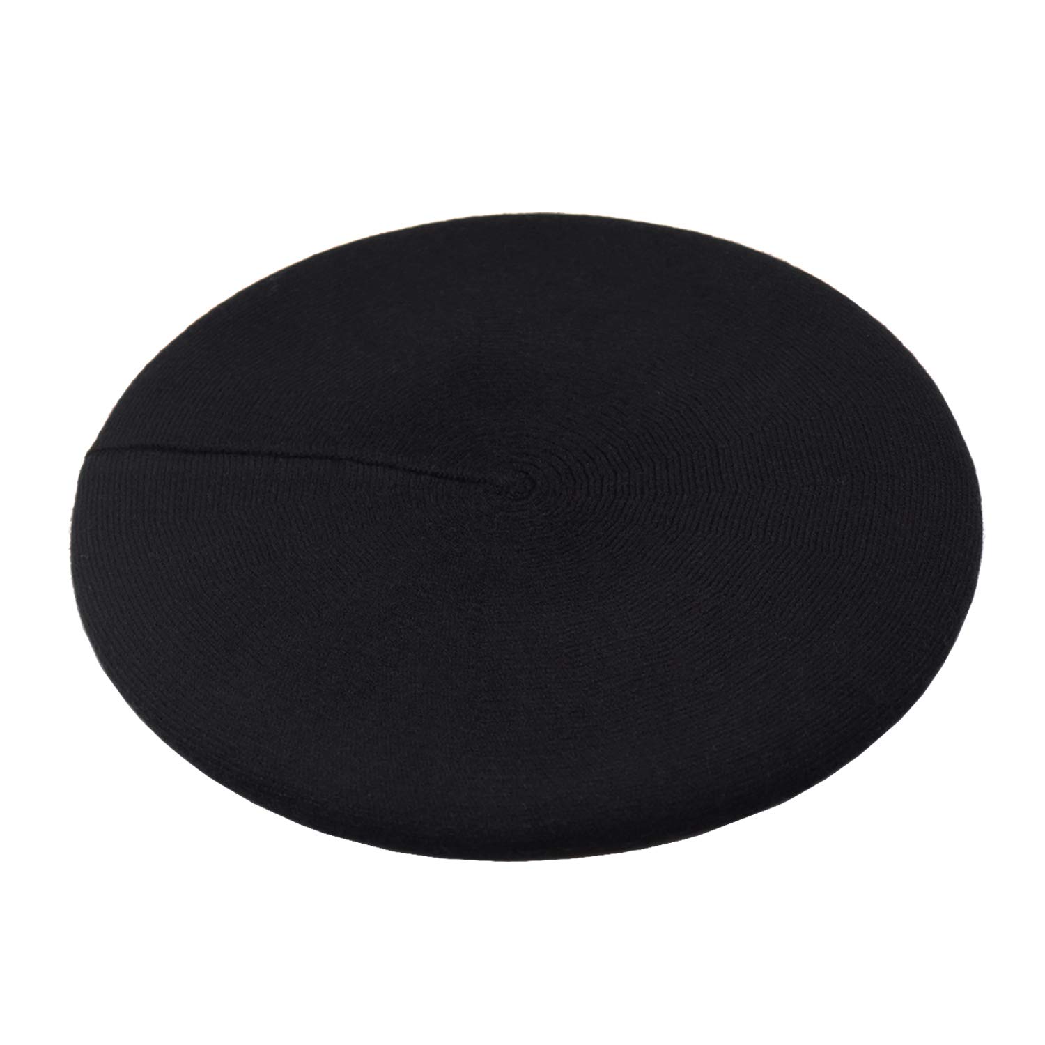 French Beret Hat,Reversible Solid Color Cashmere Beret Cap for Womens Girls Lady Adults (Black)…