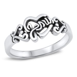 jesus loves you heart script purity ring new 925 sterling silver band size 6