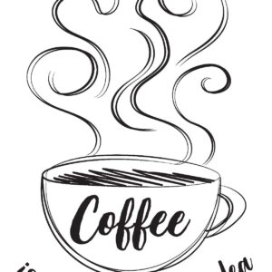 Wall Pops DWPQ3076 Always Coffee Quote Wall Decal, Black