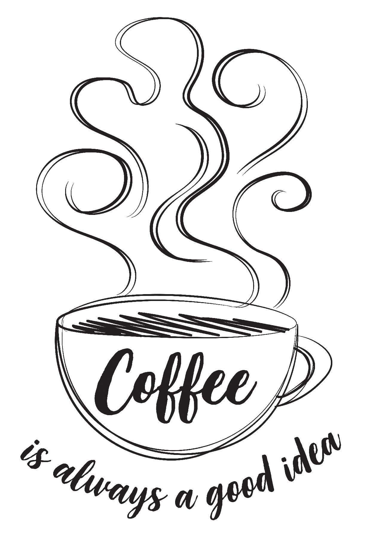 Wall Pops DWPQ3076 Always Coffee Quote Wall Decal, Black