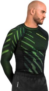 hayabusa metaru long sleeve jiu jitsu rashguard - green, small