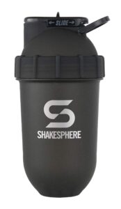 shakesphere tumbler: protein shaker bottle and smoothie cup, 24 oz - bladeless blender cup purees raw fruit with no blending ball - drink powder mix shake mixer for pre workout, gym (frosted white)