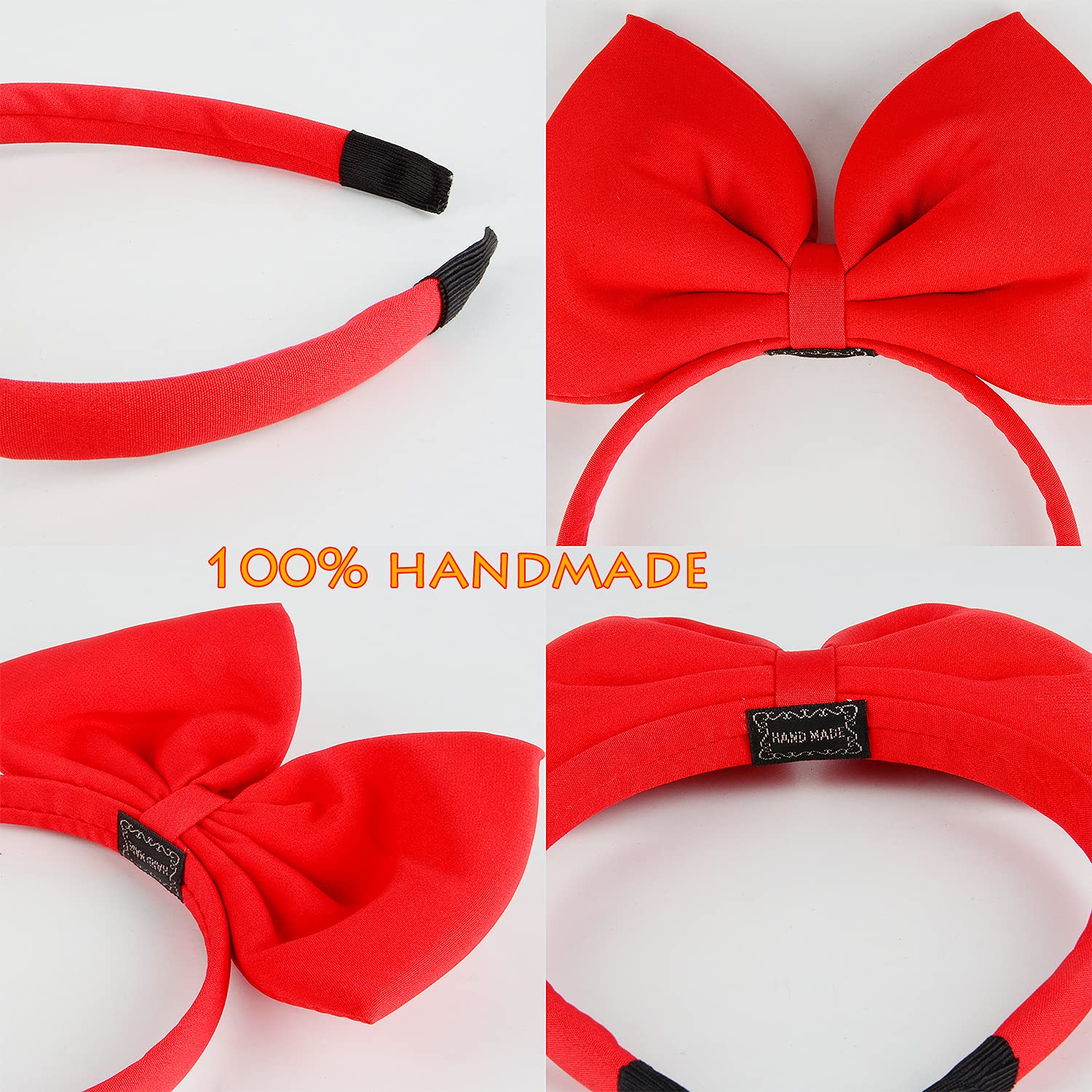 Hoshin Bow Headbands Headdress for Women and Girls, Perfect Hair Accessories for Kikis Delivery Service Cosplay (Red)