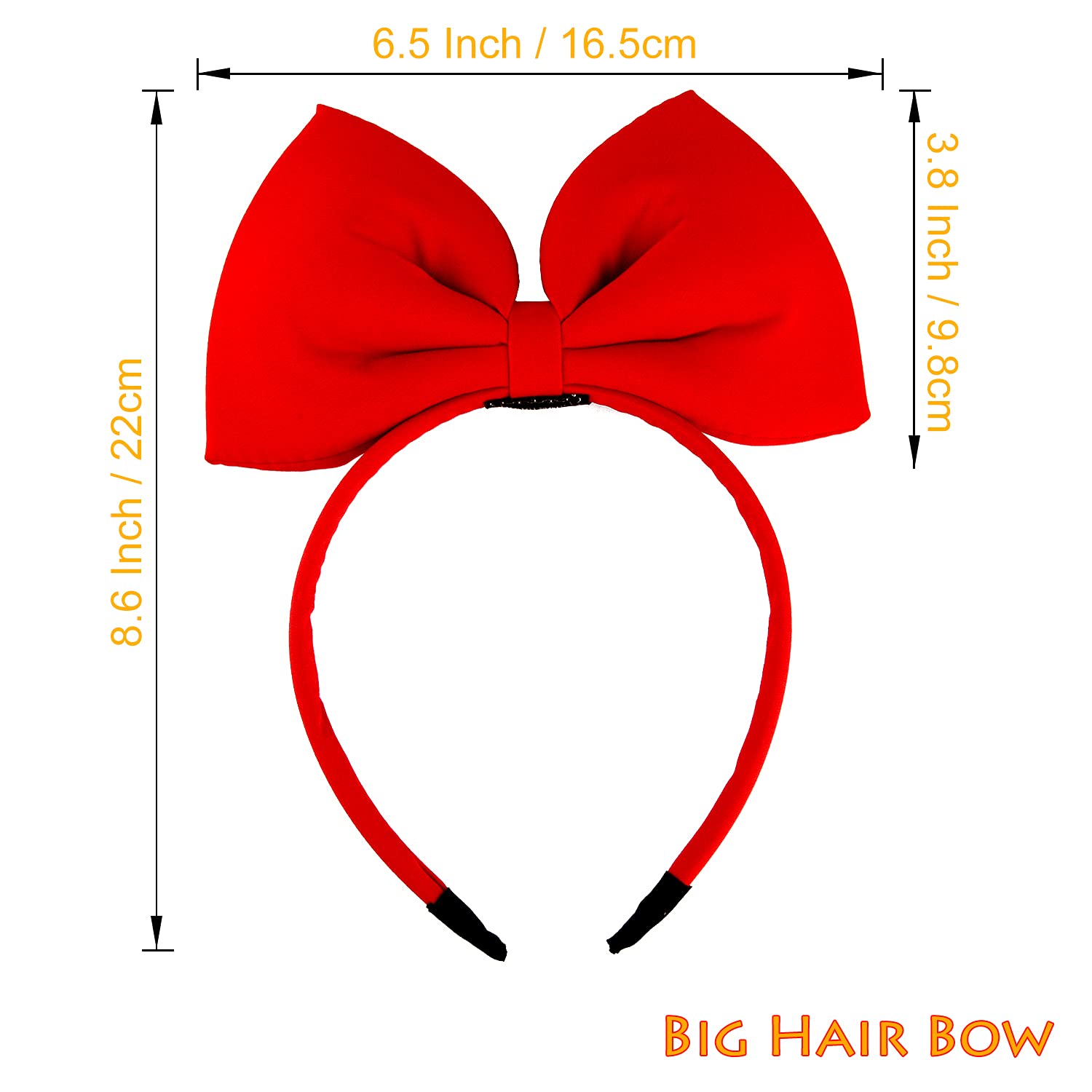 Hoshin Bow Headbands Headdress for Women and Girls, Perfect Hair Accessories for Kikis Delivery Service Cosplay (Red)