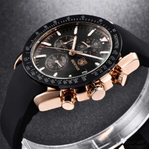 BENYAR - Stylish Wrist Watch for Men Silicone Strap Watches Quartz Movement, Waterproof and Scratch Resistant, Analog Chronograph Business Watch Mens Gift.