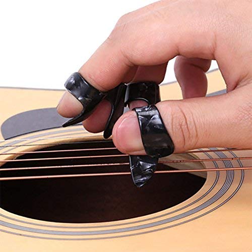 Non-square 3 Pairs Thumb and Finger Picks. Best for Fingerstyle Acoustic Guitar, Banjo or Ukulele.6 pcs 0.96mm Guitar picks. (Thumb Finger Picks)