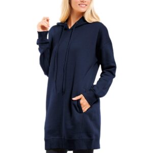 Design by Olivia Women's Casual Oversized Fleece Hoodie Sweatshirts Loose Pullover Tunic Fall Outfits S~3X Navy Blue ML