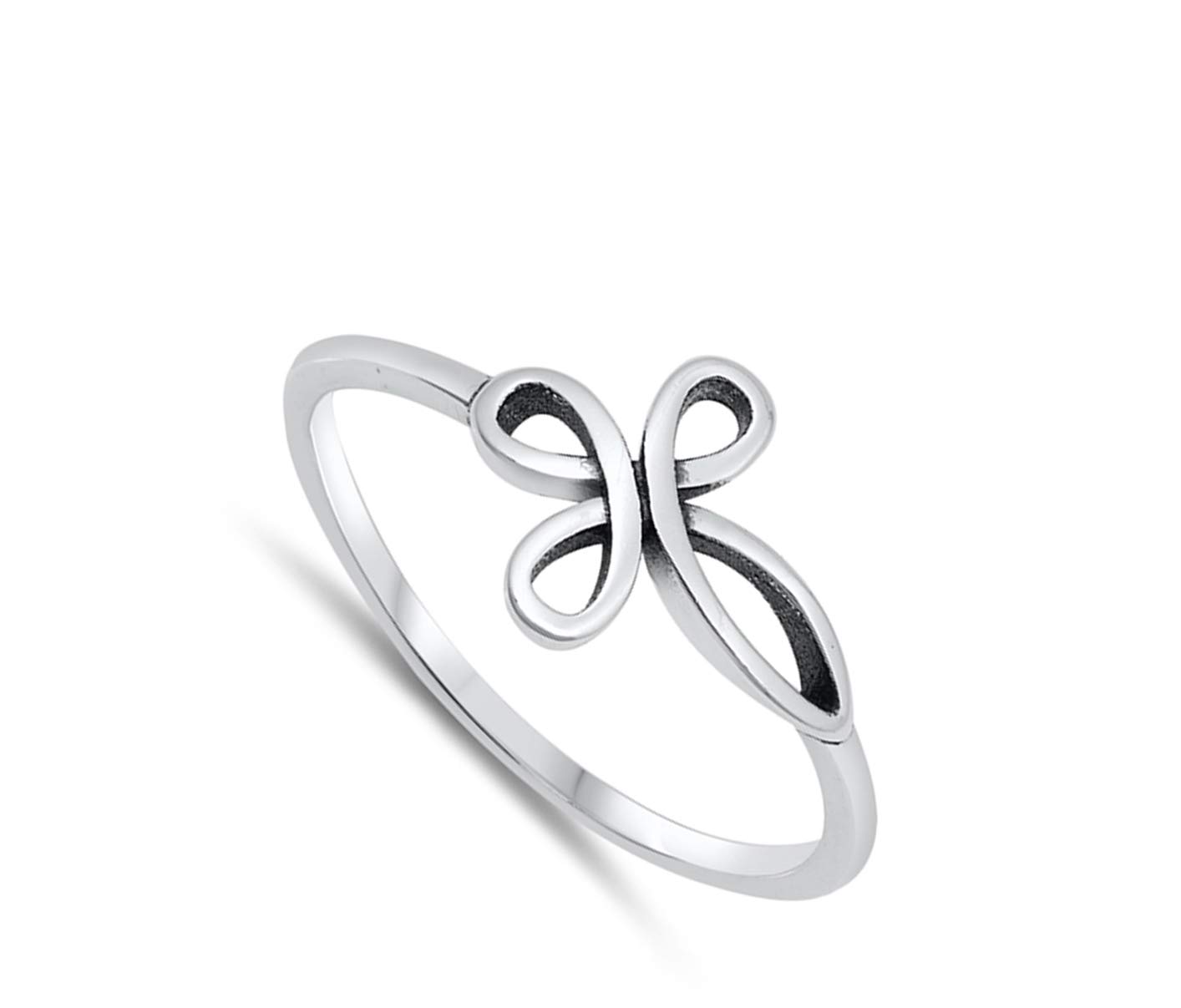 Infinity Cross Knot Christian Ring .925 Sterling Silver Size 7