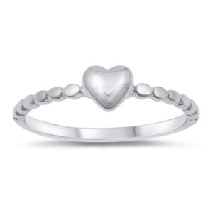 puff heart love promise ring new .925 sterling silver band size 7