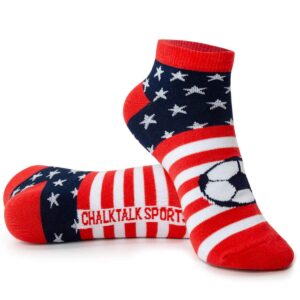 chalktalksports soccer athletic ankle socks | usa patriotic soccer