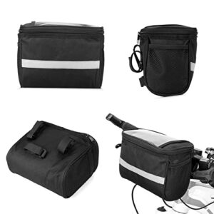 Lixada Bicycle Basket Bike Front Basket Bicycle Insulated Front Bag MTB Bike Handlebar Bag Basket Pannier Cooler Bag with Reflective Strip