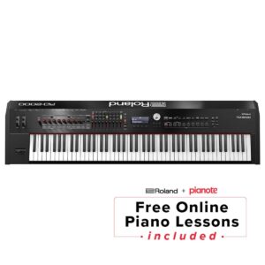 Roland RD-2000 88 Weighted Keys Digital Stage Piano - Bundle With Roland RPU-3 Pedal Unit with 3 Separate 1/4" Jacks, KS-20X Double Brace Keyboard X-Stand