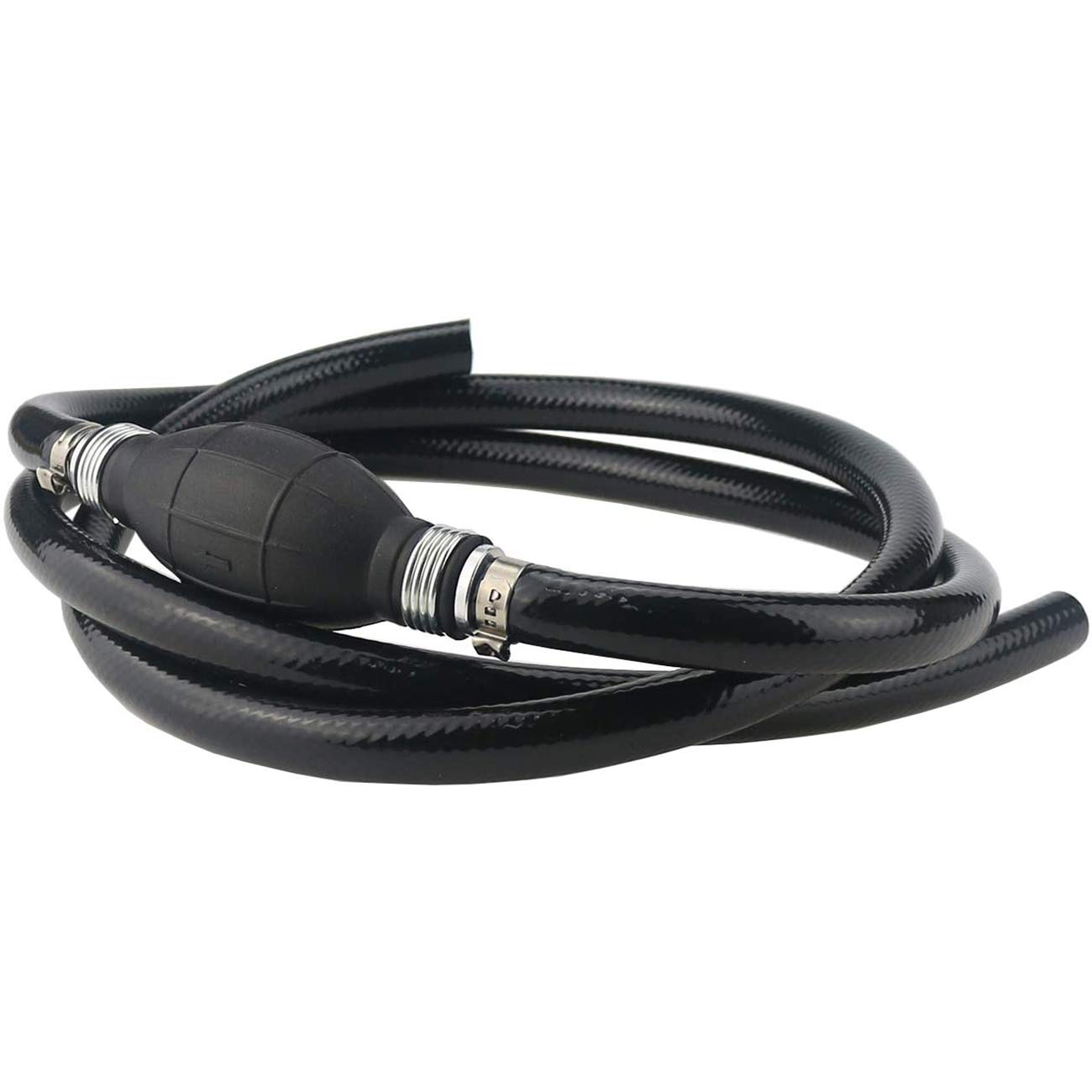 Sunnyglade 6FT Fuel Line Assembly 3/8" Hose Line Marine Outboard Boat Motor RVs Fuel Assembly with Primer Bulb Steel Hose Clamps