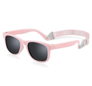 nacuwa baby sunglasses - 100% uv proof sunglasses for baby, toddler, kids - ages 0-2 years - case and pouch included