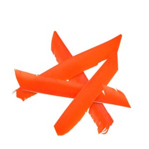 ZSHJGJR 50 Pack Archery Arrow Spiral Twist Wrap Full Length Feathers Left Wing Feathers Fletches Fletching (8-11inch) for Flu-Flu Arrows (Orange)