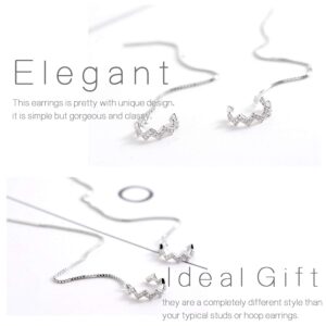 Sterling Silver Earrings Cubic Zirconia Earrings Hypoallergenic Earrings Tassel Earrings Threader Earrings Wave Ear Cuff Silver-Tone Earrings for Women Sensitive Ear Elegant Gift