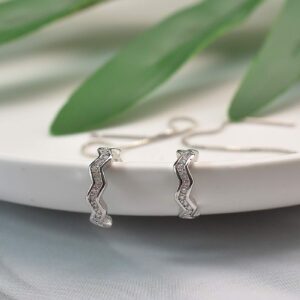 Sterling Silver Earrings Cubic Zirconia Earrings Hypoallergenic Earrings Tassel Earrings Threader Earrings Wave Ear Cuff Silver-Tone Earrings for Women Sensitive Ear Elegant Gift